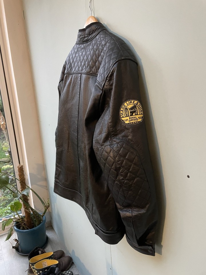 Royal Enfield Texpeed Motorcycle Leather Jacket Black, Size 5XL | eBay UK