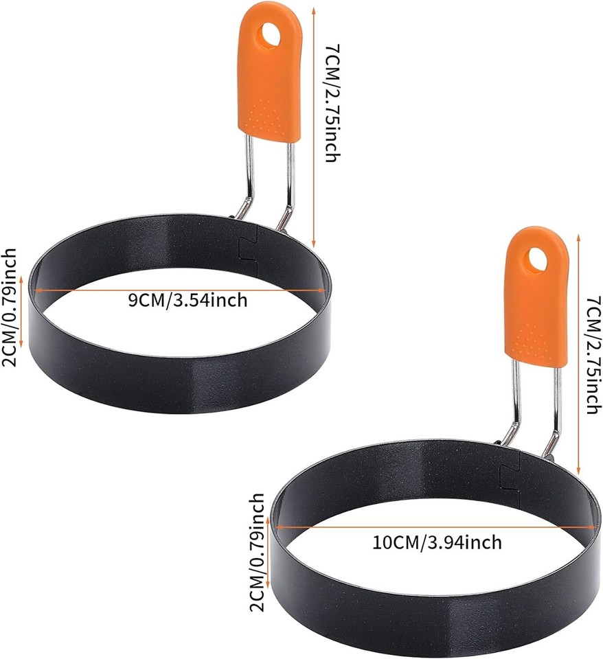 4 Pcs Non Stick Fried Egg Shaper Stainless Steel Pancake Ring Mold ...