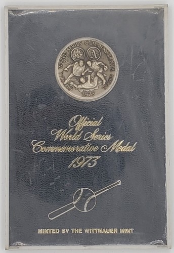 1973 Sterling Silver Mets vs A's World Series Medal Wittnauer Mint 33.4 ...
