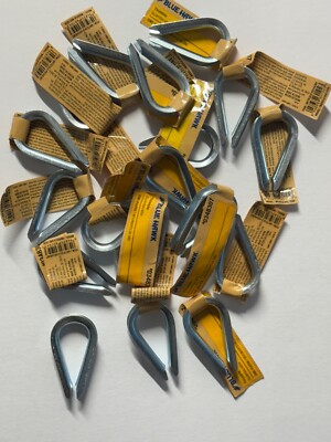 New Blue Hawk 18 Pieces Bundle 3/16" Wire Rope Thimbles Zinc Plated ...