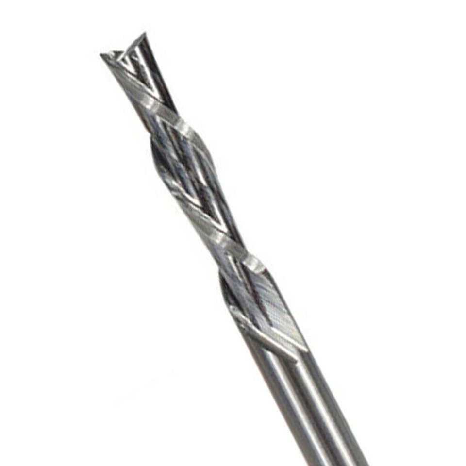 1/8" Shank 2 Flutes Solid Carbide Down cut Spiral End Mill CNC Router ...
