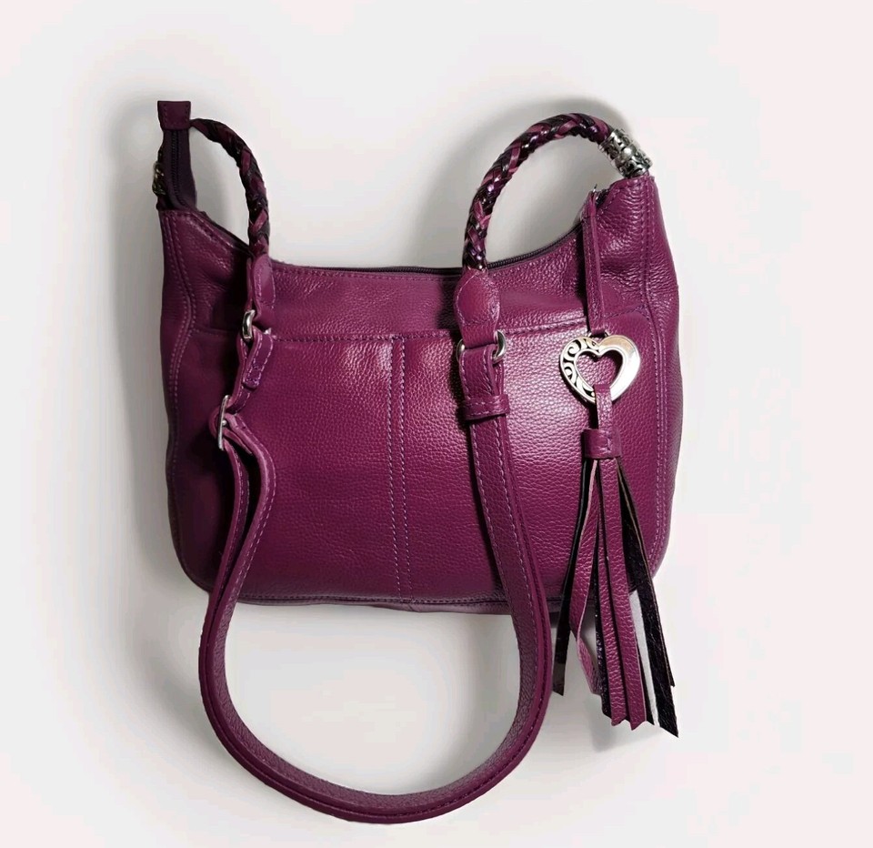 BRIGHTON BABY BARBADOS GUAVABERRY ZIPTOP LEATHER CROSSBODY SHOULDERBAG ...