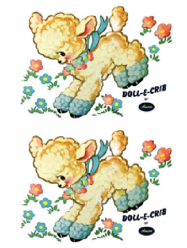 Vintage Image Lamb Amsco Doll-E-Crib Furniture Transfers Waterslide ...