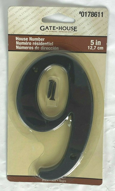 Gatehouse House Number Black 5" Solid Zinc #9 Item # 0178611 - for sale ...