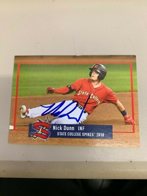 Nick Dunn 2018 State College Spikes Signed Team Card | eBay