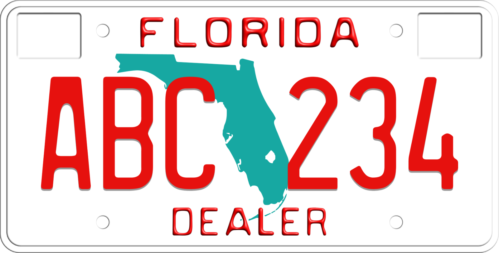 1986-1991 Custom Florida License Plate - Dealer Florida License Plate ...