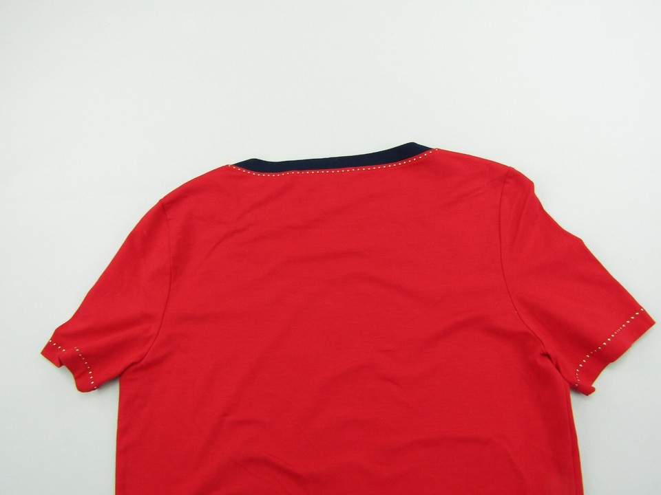 VINTAGE St. John Sport By Marie Gray Size P Red Short Sleeve Crown Logo ...