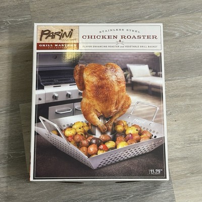 Parini Stainless Steel Chicken Roaster Rack BBQ Grill Cookware Beer Can ...