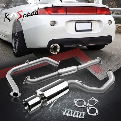 FOR 95-99 ECLIPSE/TALON 2G NA 420A 4" ROLLED TIP MUFFLER CATBACK ...