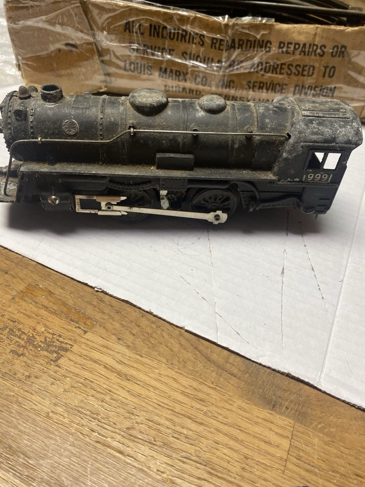 Train Set Vtg Metal Electric Louis Marx Train Set Engine Plus 5 Cars | eBay