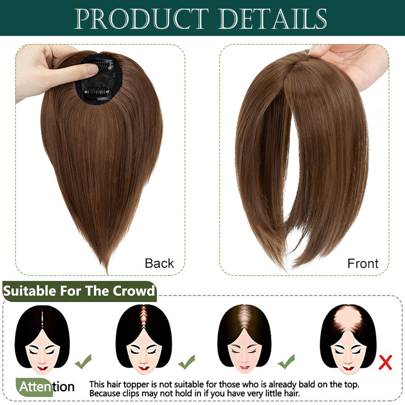 100% Real as Human Hair Topper Toupee Clip in Hairpiece Top Hairpiece ...