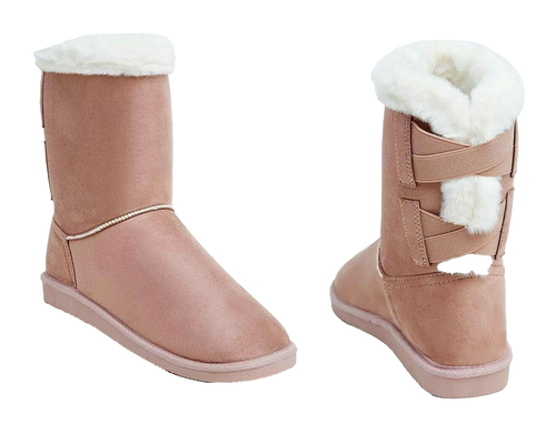 TORRID 6 WIDE PINK SHERPA FUR INSIDE STRAP BACK WARM BOOTIE BOOT SOFT ...