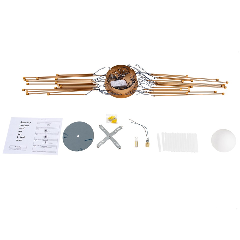 Modern Dandelion Chandelier Gold Crystal Fireworks Sputnik Ceiling ...