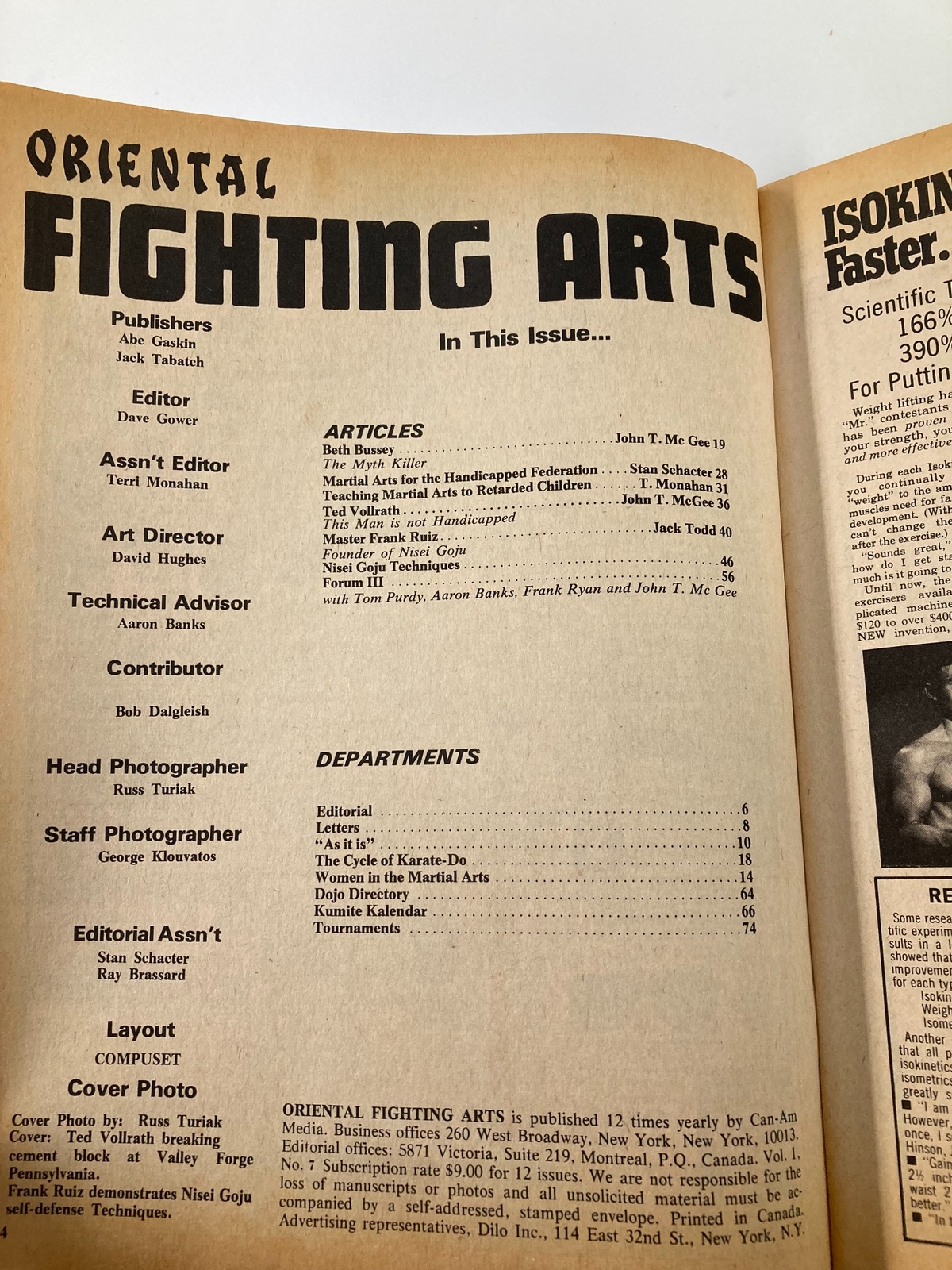 VTG Oriental Fighting Arts Magazine March 1975 Beth Bussey Myth Killer ...