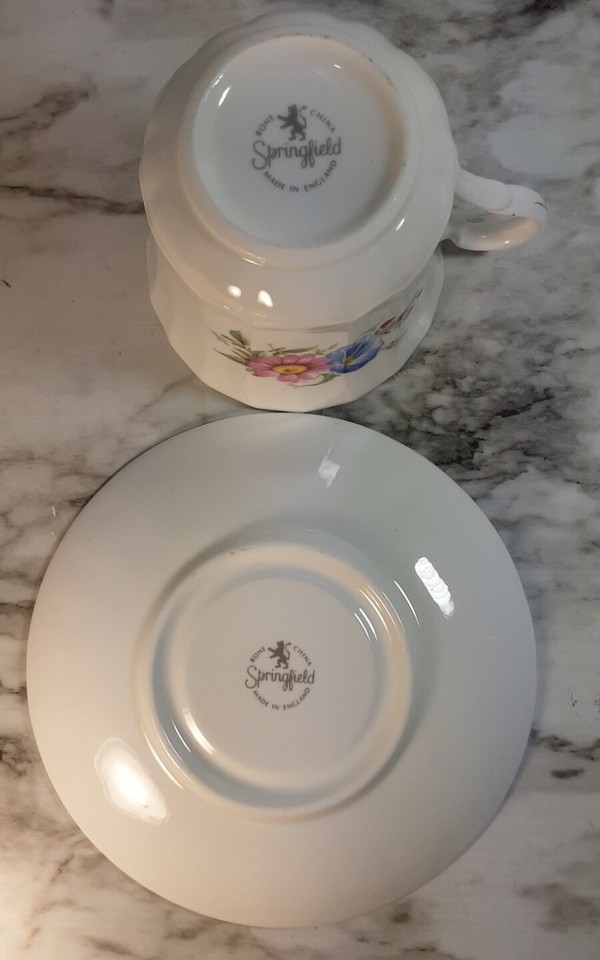 Vintage Springfield Bone China Floral Cup And Saucer Set England | eBay