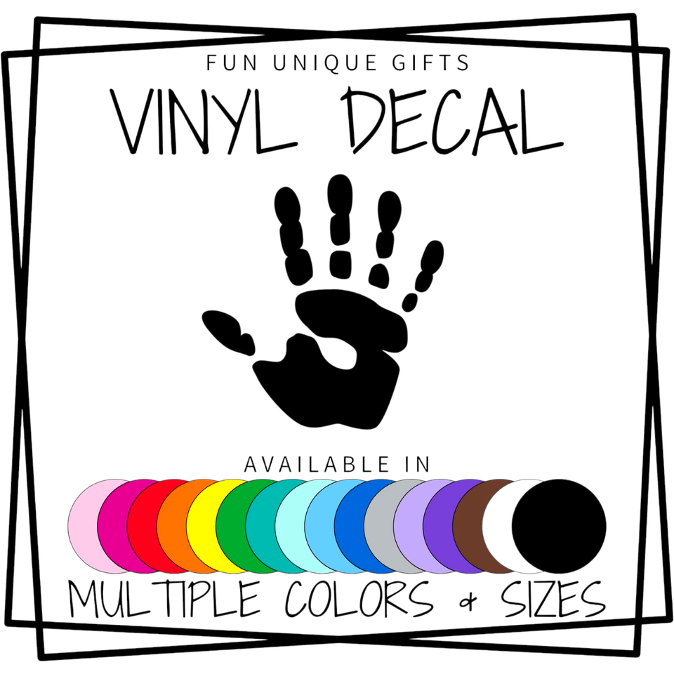 Hand Print Vinyl Decal Sticker -Multiple Colors & Sizes- FREE SHIPPING ...