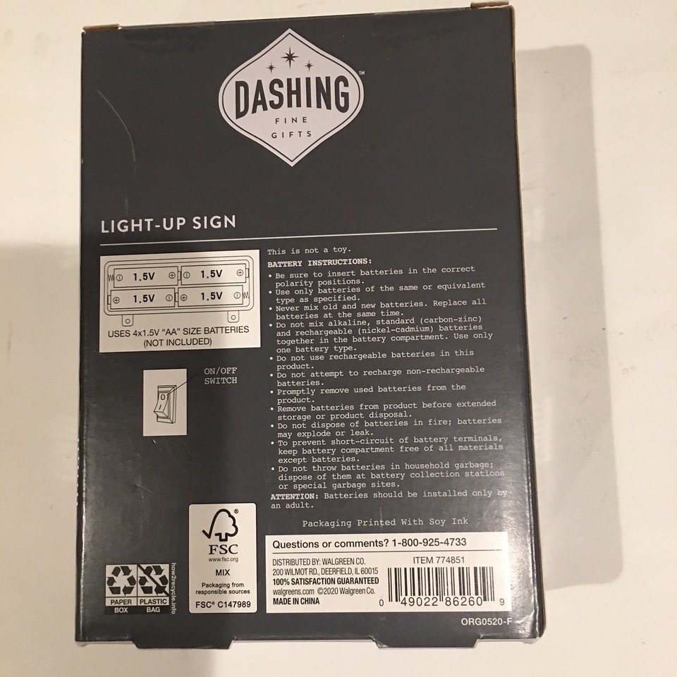 Dashing Fine Gifts Light-Up Sign Includes 84 letters & Symbols! | eBay