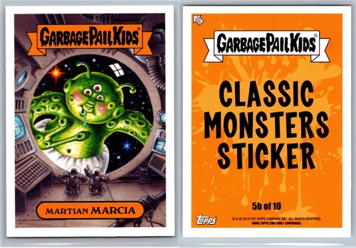 Garbage Pail Kids GPK Martian MARCIA Classic Monster UFO Alien Sticker ...