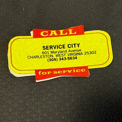 Service City Sticker Charleston West Virginia Call for Service 3.5 in x ...