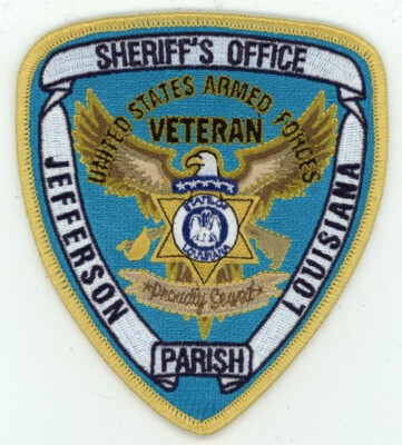 LOUISIANA JEFFERSON PARISH SHERIFF ARMED FORCES VETERAN SHOULDER PATCH ...