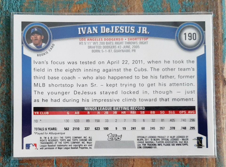IVAN DeJESUS JR ROOKIE ~ 2011 TOPPS CHROME RC #190 ORANGE REFRACTOR ...