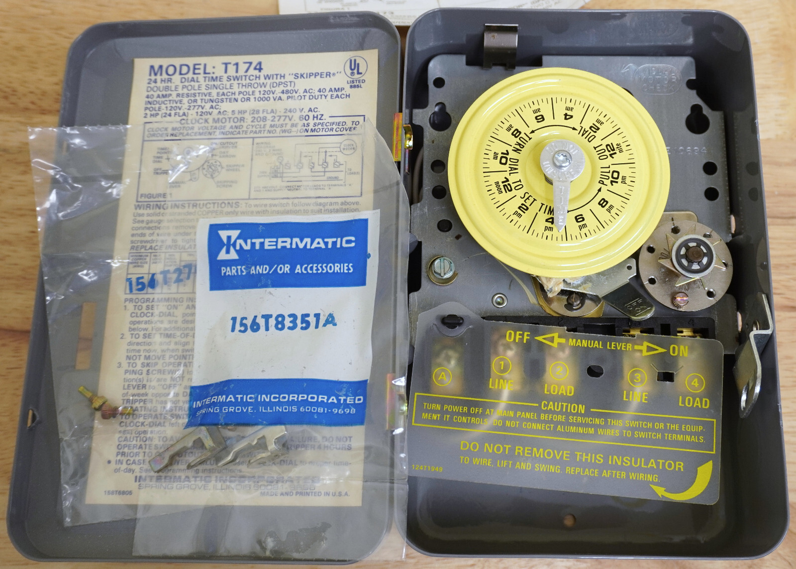 INTERMATIC T174-8 24 HR DIAL TIME SWITCH W/ "SKIPPER" * for sale online ...