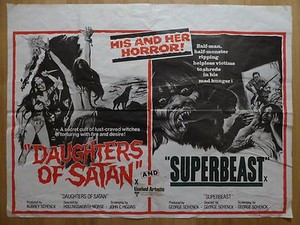 DAUGHTERS OF SATAN / SUPERBEAST (1972) original UK quad film/movie ...