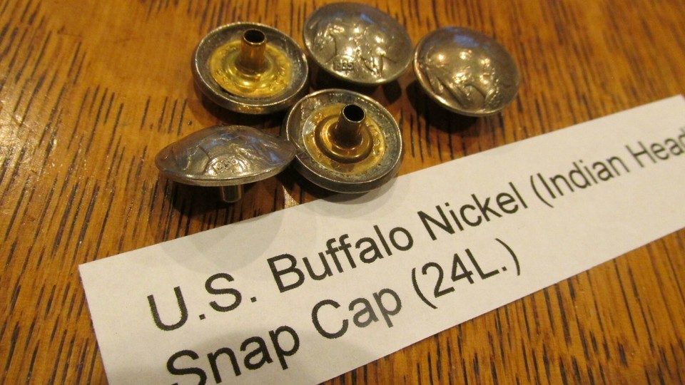 GENUINE COIN BUTTONS / CONCHOS / SNAPS REAL COINS LEATHER Belts Hat ...