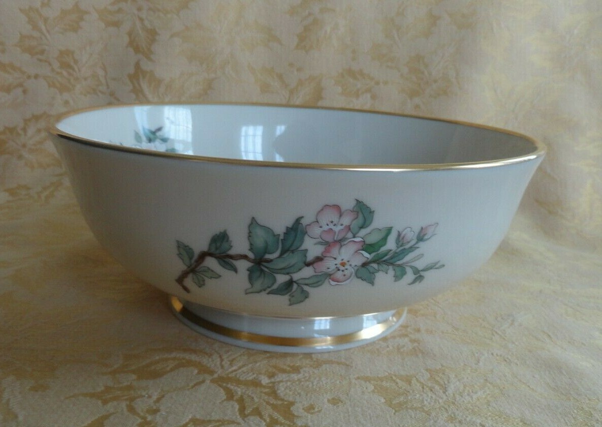 Lenox China SERENADE Large Footed Bowl Hand-Decorated With 24k-Gold 8.5 ...