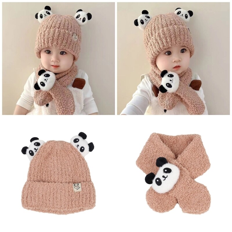 Comfortable Baby Hat Plush Neck Scarf Warm Bonnet Long Muffler for Cold ...