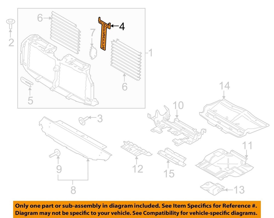 NEW OEM Ford Radiator Core Support Spacer FL3Z-8472-B Ford F-150 2015 ...