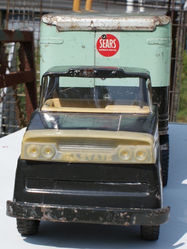 RARE Allstate Semi Truck With Two Sears Roebuck & Co Enclosed Trailers ...