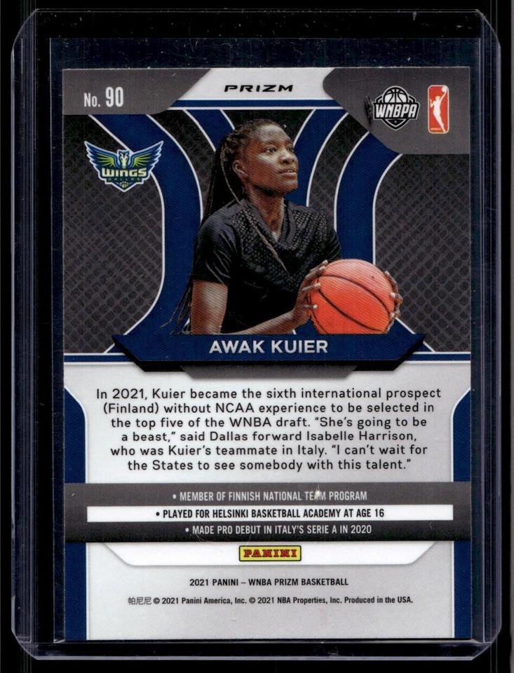 2021-22 Panini Prizm WNBA Hyper Awak Kuier Rookie G42 Dallas Wings #90 ...
