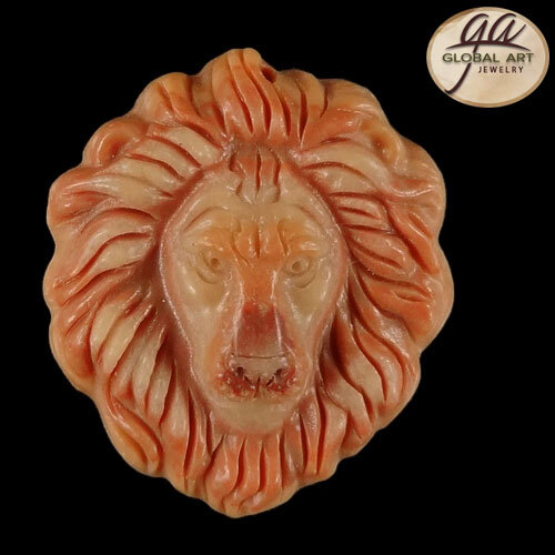 BI23118# Hand Carved Lion Head Red Malachite Pendant Bead Gemstone | eBay