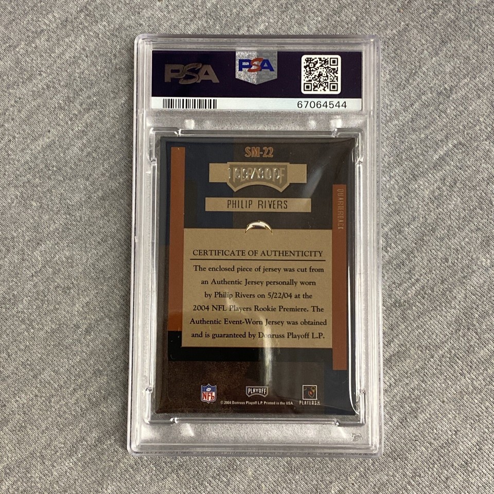 2004 Playoff Absolute Memorabilia Philip Rivers Signature Material PSA ...