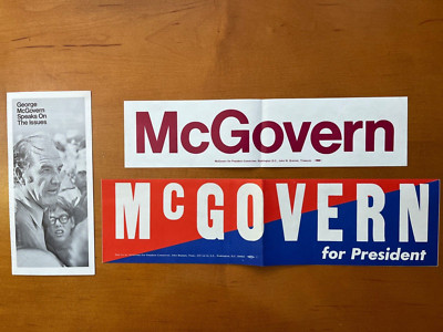 1972 George McGovern for President--2 MINT/UNUSED Bumper Stickers ...