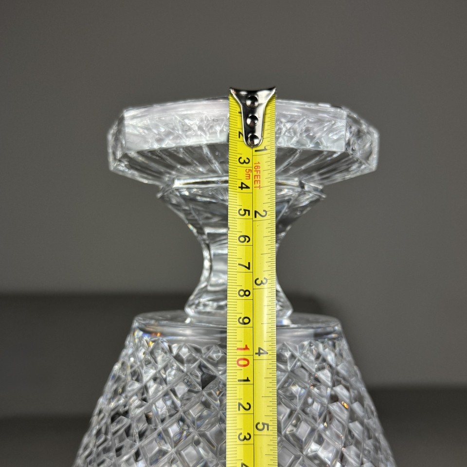 Antique Large Heavy Crystal Vase 15" Diamond Cut Medici Footed Rare ...