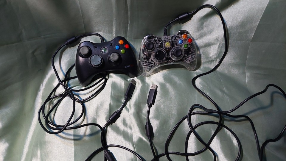 Wired USB Controllers Black Clear for Microsoft Xbox 360 | eBay