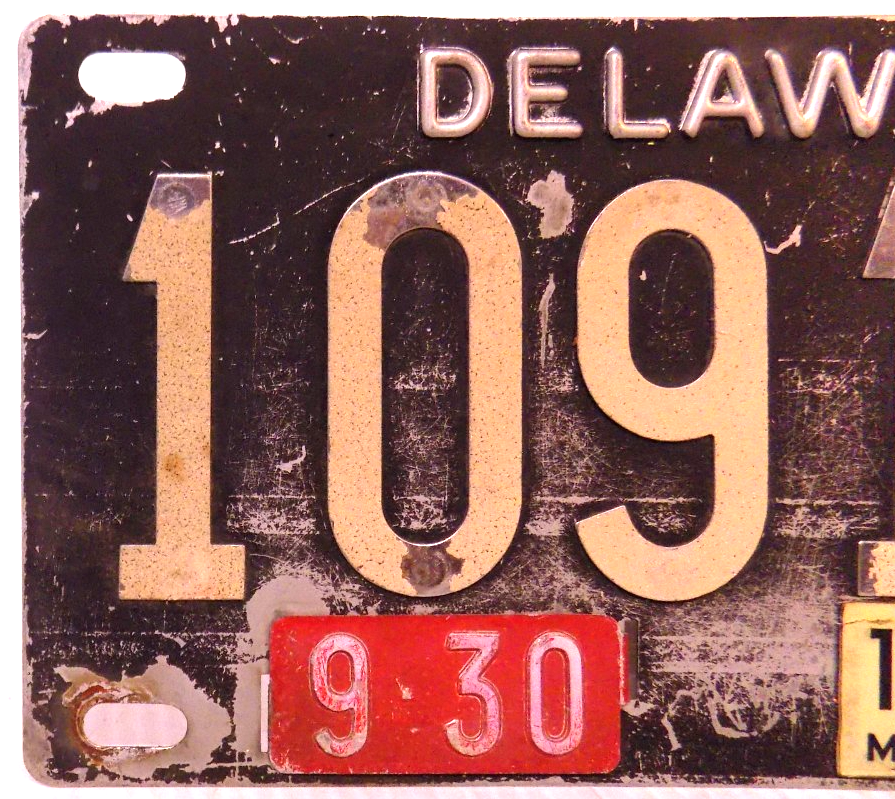 Vintage Original Stainless Steel 1966 Delaware RIVETED License Plate ...