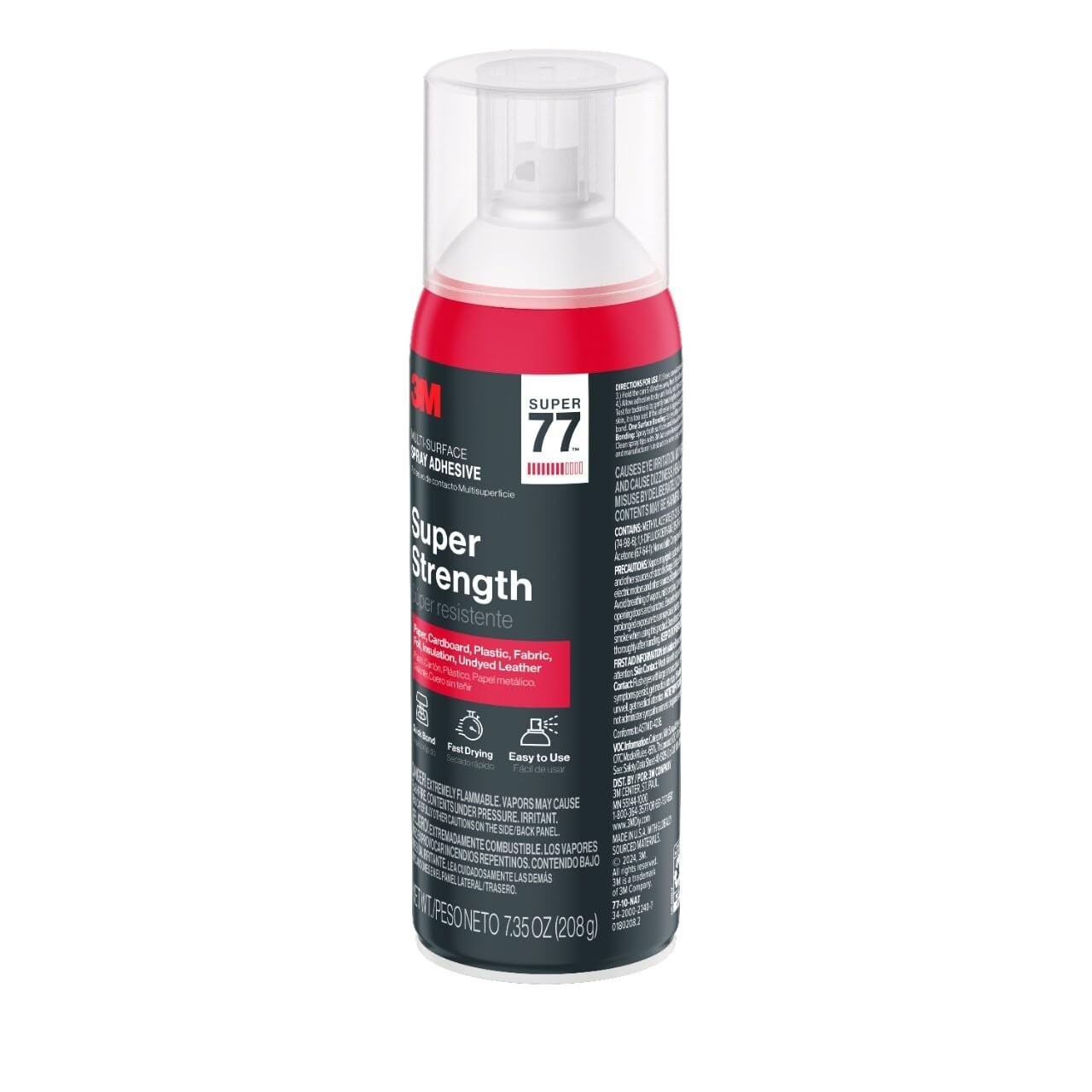 3M Super 77 Multi-Surface Spray Adhesive, Low VOC, Quick Bond, Fast ...
