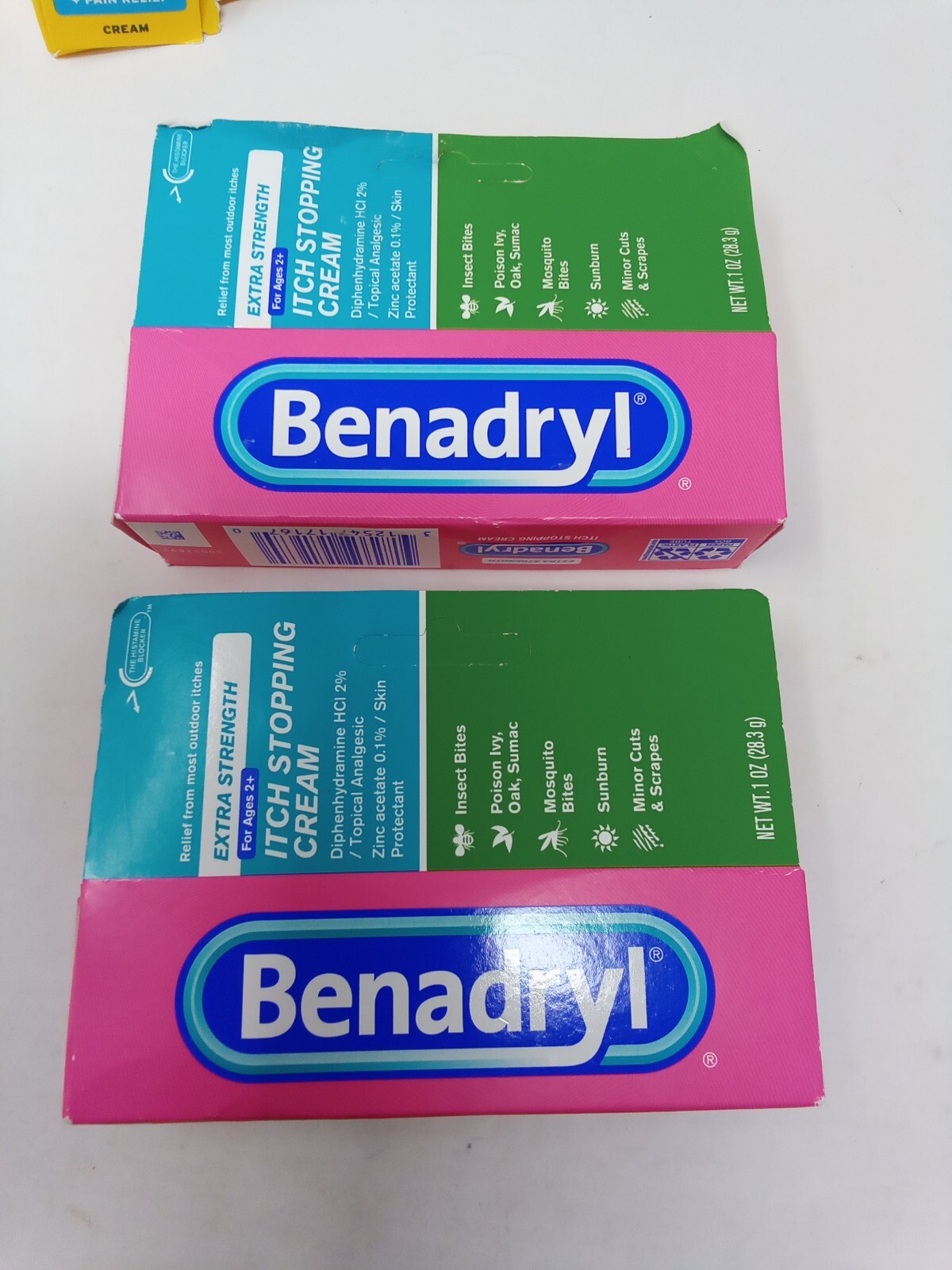 2 Benadryl Cream EXTRA Strength ANTI-ITCH CREAM 1oz exp 04/25 damaged ...