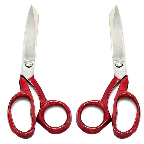 2 Pcs Of Tailor Tailoring Sewing Heavy Duty Scissors 7" Red Handle | eBay