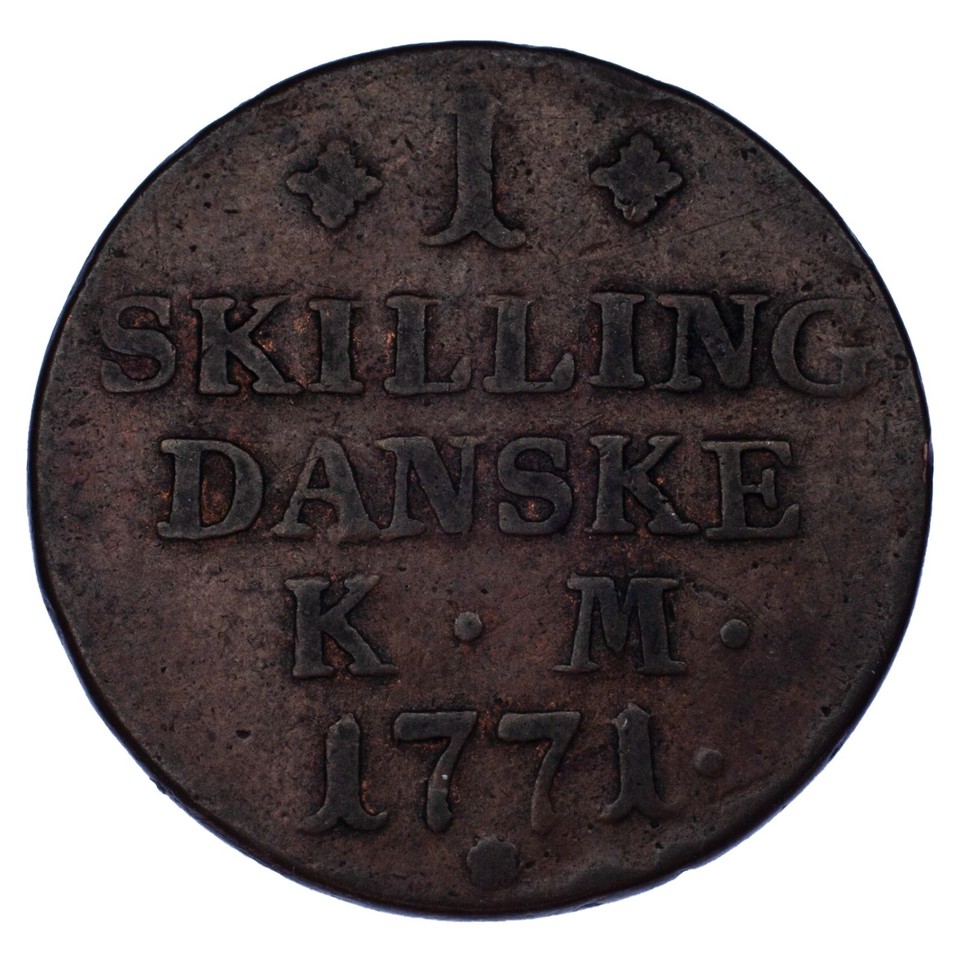 1771 Denmark 1 Skilling Coin In VF, KM# 616.1 | eBay