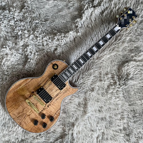 New Spalted Maple Top Veneer Solid Electric Guitars H-H Pickups Gold ...