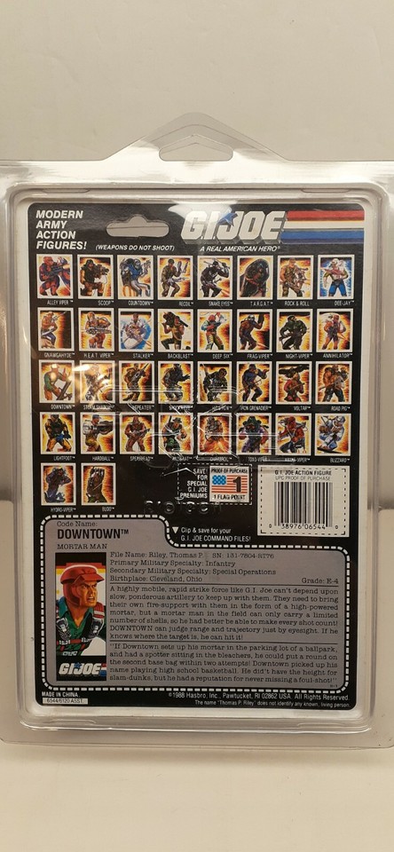 GI JOE CODE NAME DOWNTOWN MORTAR MAN[NEW ON CARD 1988] WITH FREE CASE ...