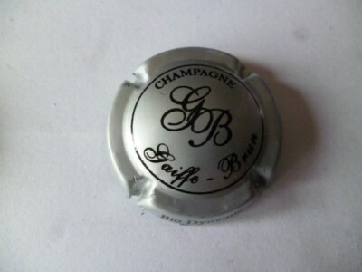 capsule de champagne, GAIFFE BRUN, gris et noir, initiales au centre ...