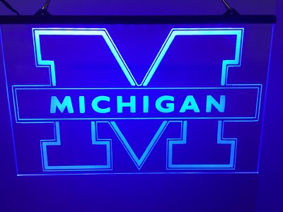Michigan Wolverines Led Neon Light Sign Game Room , Bar , garage Sign ...
