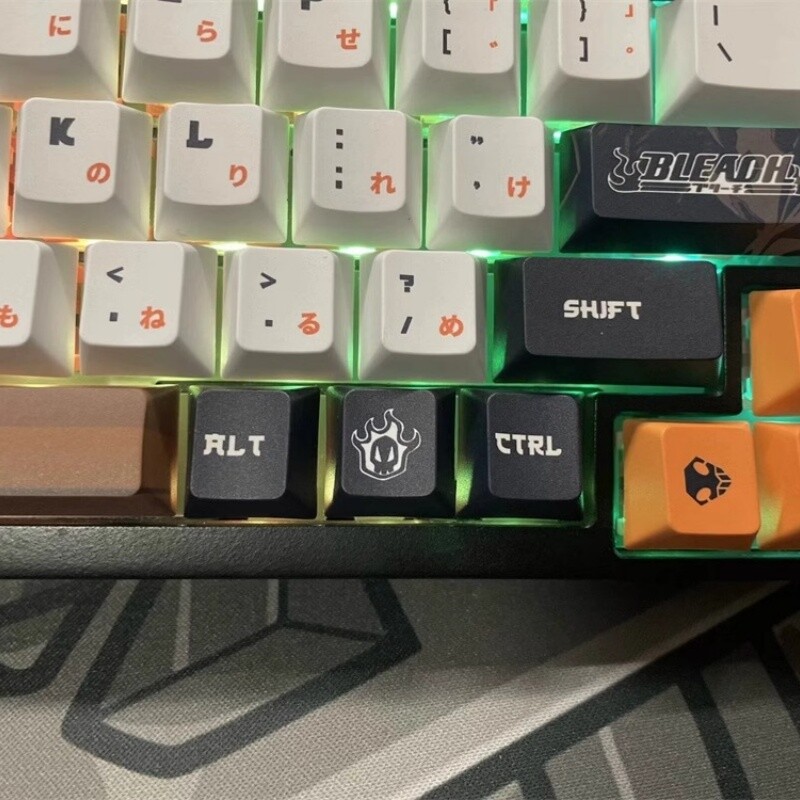 Anime BLEACH Kurosaki Ichigo PBT KeyCap For Mechanical Keyboard 128 ...