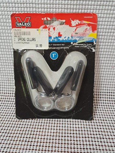 Pair of VALEO 1" Standard Spring Collars Steel Weight Barbell Clips ...