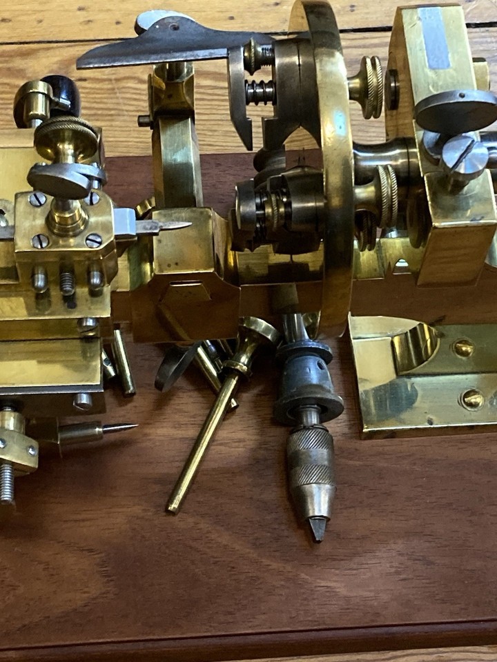 Antique Swiss Watchmaker Clockmaker Horology Mandrel Lathe Tool Brass ...
